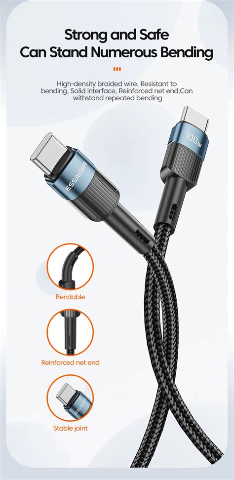 Essager Usb C To Type C Pd W Fast Charging Cable Purified Nz