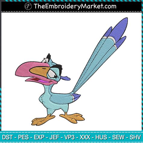 Zazu The Lion King Embroidery Designs File The Embroidery Design Market