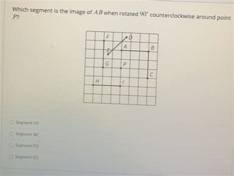 Solved Which Segment Is The Image Of Ab When Rotated 90