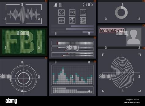Pc Software For The Fbi Screen Vector Illustration Detective Stock Vector Image And Art Alamy