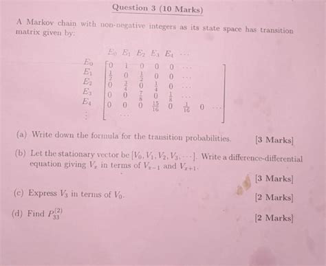 Markov Chain On Non Negative Integers A Markov Chain With Non Negative I