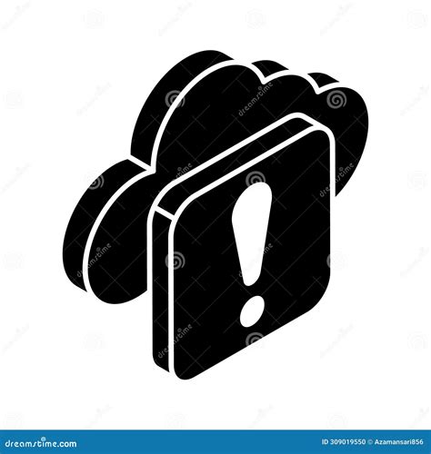 Exclamation Mark With Cloud Showing Concept Isometric Icon Of Cloud Error Stock Vector