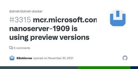 Mcr Microsoft Dotnet Sdk 6 0 Nanoserver 1909 Is Using Preview