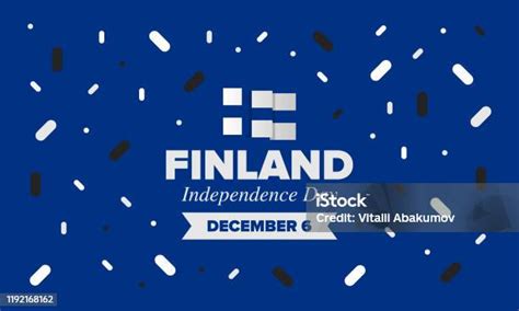 핀란드의 독립 기념일 국가 행복 한 휴일 12 월 6 에 매년 경축 핀란드 국기입니다 애국 적인 요소 포스터 카드 배너 및 배경 벡터 일러스트레이션 12월에 대한 스톡 벡터