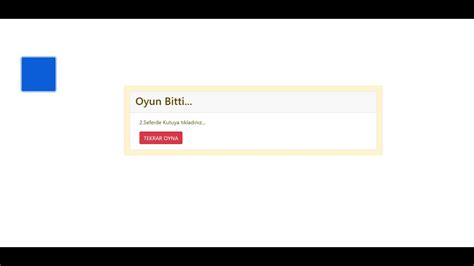 Html Css Javascript Hareketlİ Kutu Oyunu Youtube