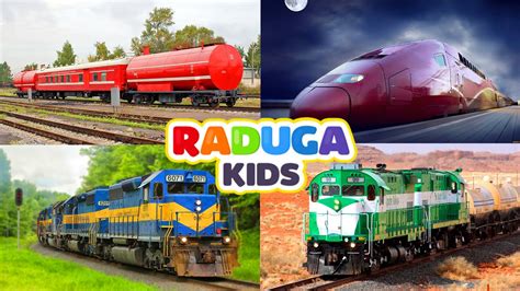 Учим цвета и поезда Железнодорожный транспорт для детей Развивающее видео Youtube