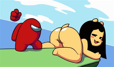 Rule 34 Among Us Among Us Red Animated Ass Blush Furry Handprint