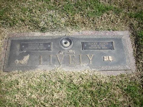 Mary Alice Lively 1919 2004 Find A Grave Memorial