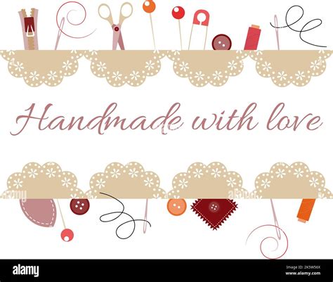 Sewing Frame Template With Blank Space For Your Text Decorative Border Made Of Colorful