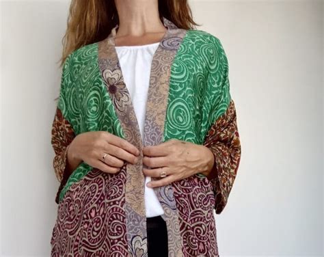Silk Kimono Robe Boho Kimono Jacket Bohemian Kimono Cardigan Im