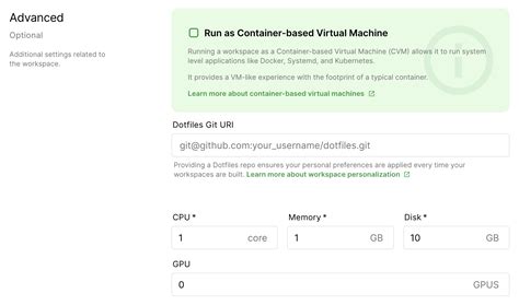 Workspace Parameters