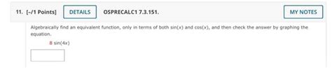 solved algebraically find an equivalent function only in
