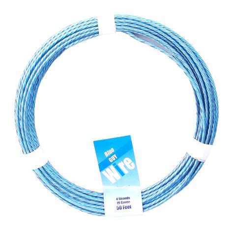 19 Wg X 50 4 Strand Blue Vinyl Coated Galvanized Steel Guy Wire