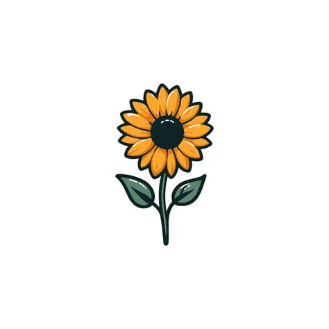 Free Cartoon Sunflower Clipart Template To Edit Online