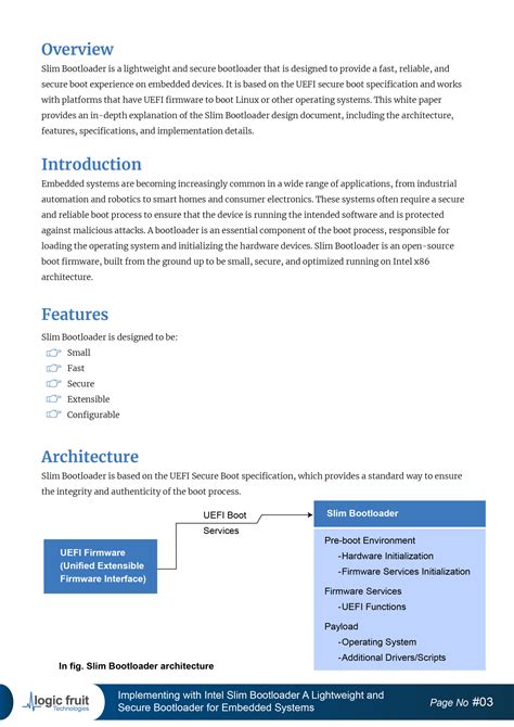 Implementing With Intel Slim Bootloader Logic Fruit Technologies