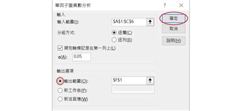 如何使用excel執行單因子變異數分析