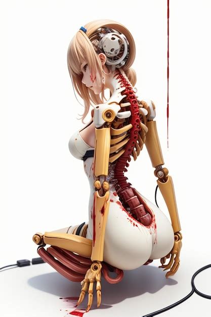 Premium AI Image A Female Skeleton Sits On A Table With The Back Of A Skeleton