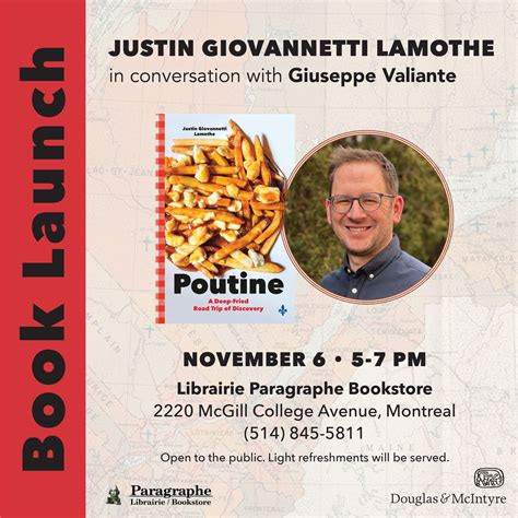 Book Launch For Justin Giovannetti Lamothe And New Memoir Poutine Cult Mtl