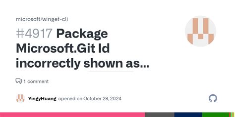 package microsoft git id incorrectly shown as git git with `winget list