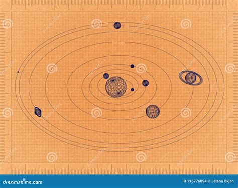 Retro Solar System Map Cartoon Vector 9489785