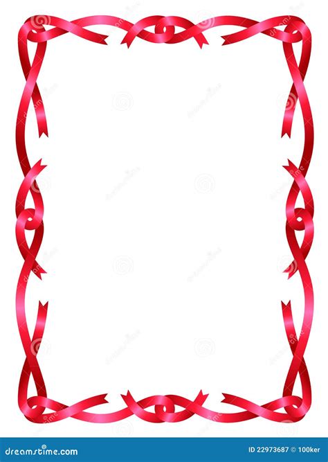 Red Ribbon Frame Isolated On White Stock Vector Illustration Of Award Elegant 22973687