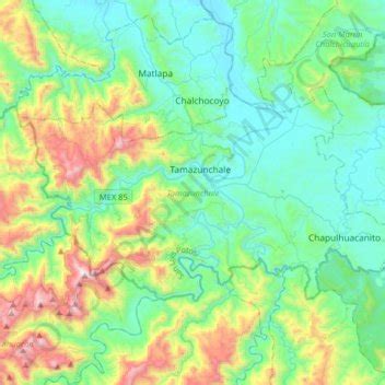Mapa Topográfico Tamazunchale Altitud Relieve