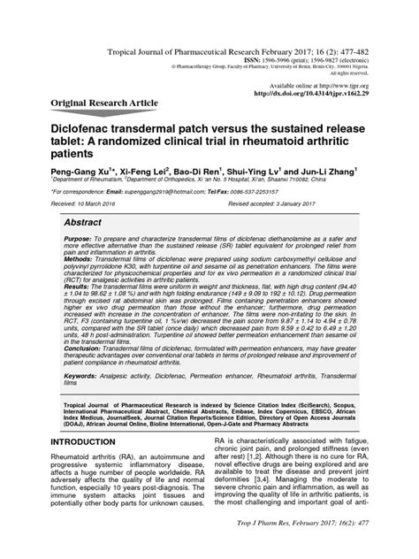 Diclofenac Sodium Tdds Versues Sustained Release Tablets Pdf