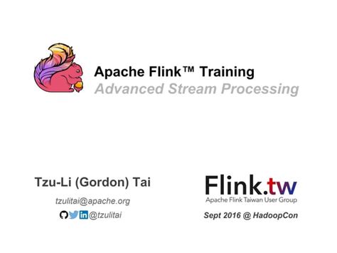 Apache Flink Training Workshop Hadoopcon2016 4 Advanced Stream