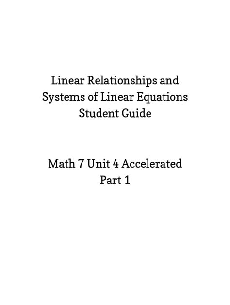 Fillable Online Linear Relationships And Systems Of Linear Equations Babe Fax Email Print