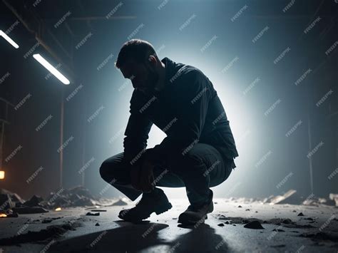 A Silhouette Of A Person Hunched Over With An Abstract Heavy Weight On