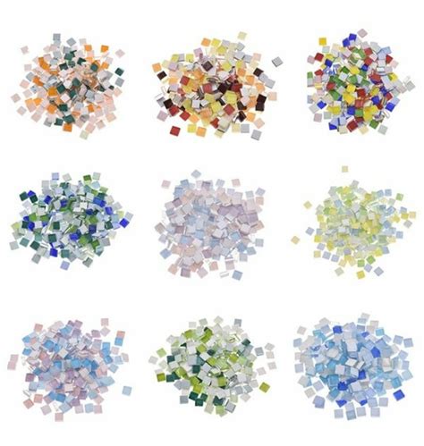 모자이크타일 205 Pcs 타일 모자이크 스테인드 글라스 조각 200g 다채로운 도구 키트 Diy 수제 액세서리 만들기 드롭 배송 티몬