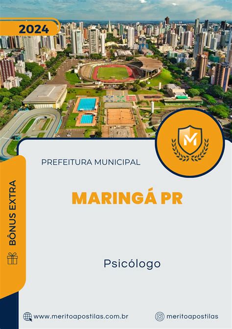Apostila Psicólogo Prefeitura Maringá Pr 2024 Mérito Apostilas