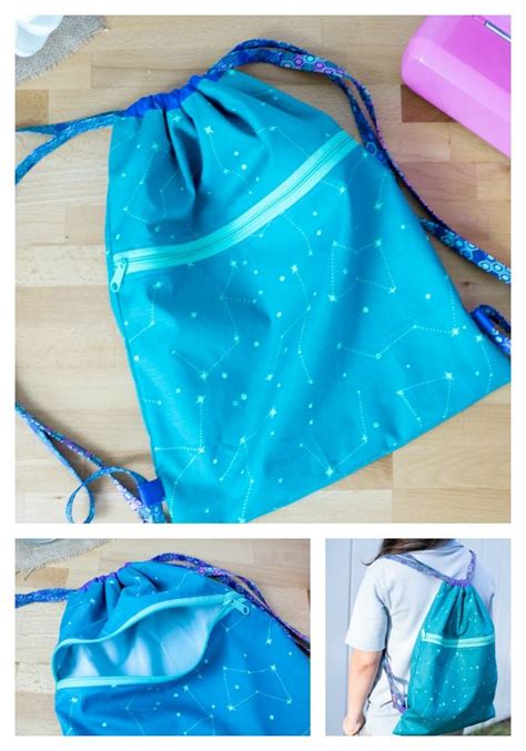 Easy Peasy Drawstring Backpack With A Zipper Pocket {free Tutorial} In 2025 Sewing
