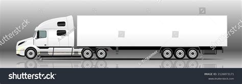 Semi Truck And Trailer Side View