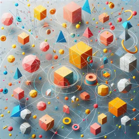 Complex Network Of Interconnected Geometric Shapes Representing