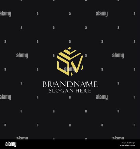 Jv Initial Monogram With Hexagon Shape Logo Creative Geometric Logo Design Inspiration Stock
