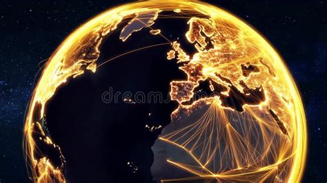 Visualizing Global Connectivity Through Dynamic Digital Footage Stock