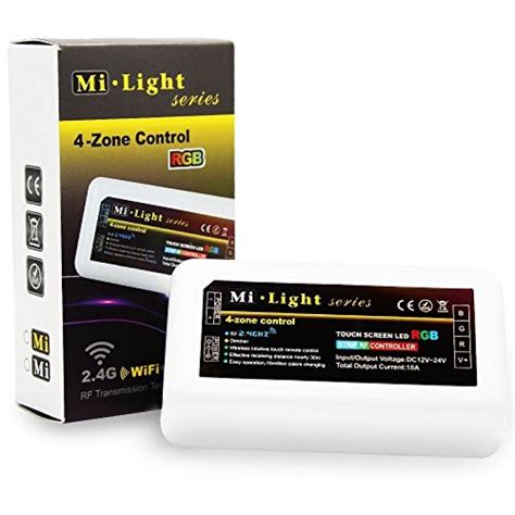 WiFi Compatible RGB White Multi Zone Controller W RF Remote 4 Zone RGBW LED Controller