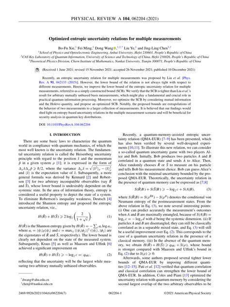 PDF Optimized Entropic Uncertainty Relations For Multiple Measurements