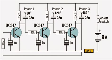 Transistor Based 3 Phase Sine Wave Generator Circuit Homemade Circuit