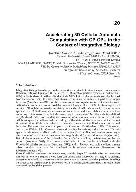 pdf accelerating 3d cellular automata computation with gp gpu in the