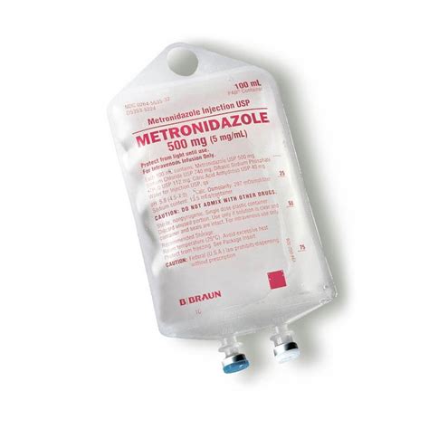 500 Mg Metronidazole Iv Solution Injection 100 Ml Pab® Partial Additive Bag Latex Pvc Deph