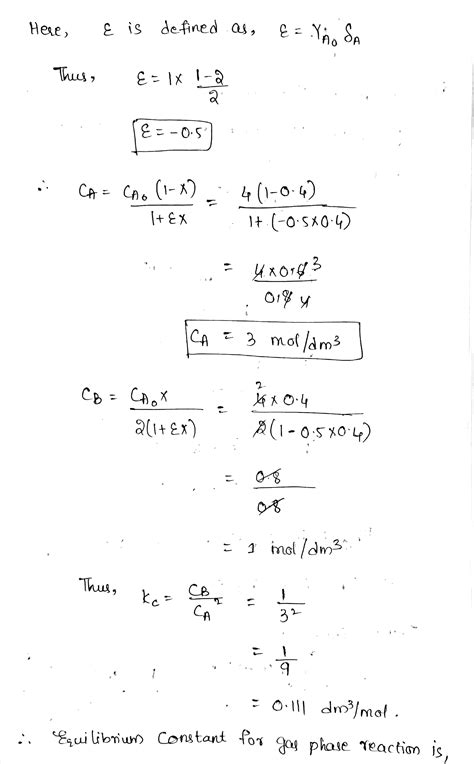 [solved] the reversible reaction 2a b is carried out in a flow
