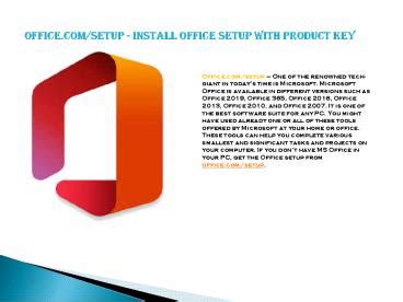 Ppt Office Setup Installation By Office Com Setup Powerpoint Presentation Free To