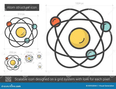 Atom Structure Line Icon Stock Vector Illustration Of Graphic 85933044