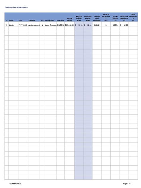 Free Printable Payroll Sheets