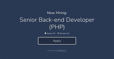 Senior Back End Developer Php At Sharesource