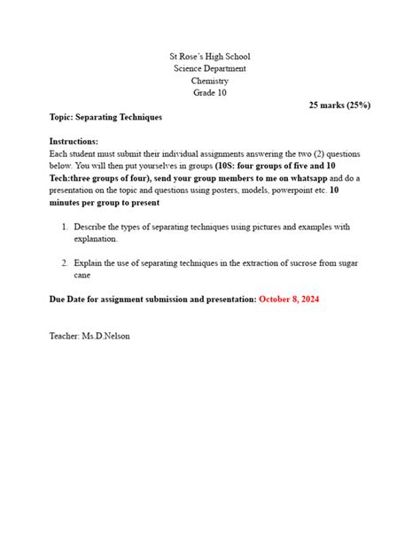Grade 10 Assignment Pdf