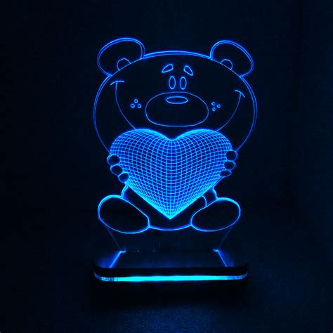 چراغ خواب طرح خرس و قلب مجموعه تولیدی سان لیزر