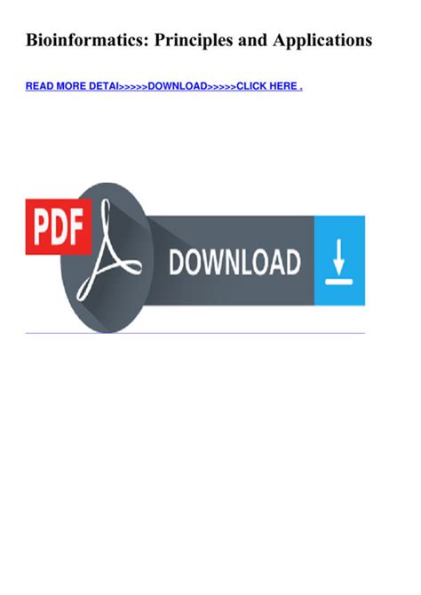 EBOOK READING Bioinformatics Principles And Applications Page Created With Publitas